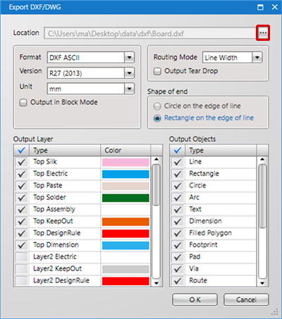 PCB Layout CAD - Export DXF/DWG